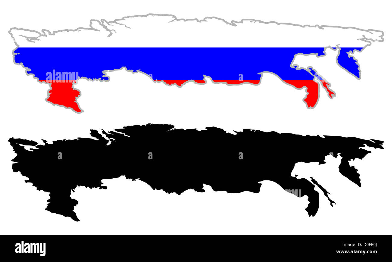 Russia map flag on a white background. Vector illustrator Stock Photo ...