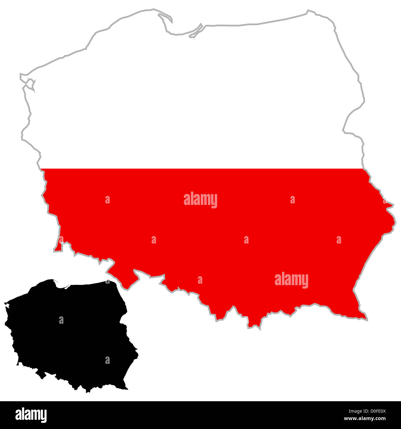 Poland map flag on a white background. Vector illustrator Stock Photo ...