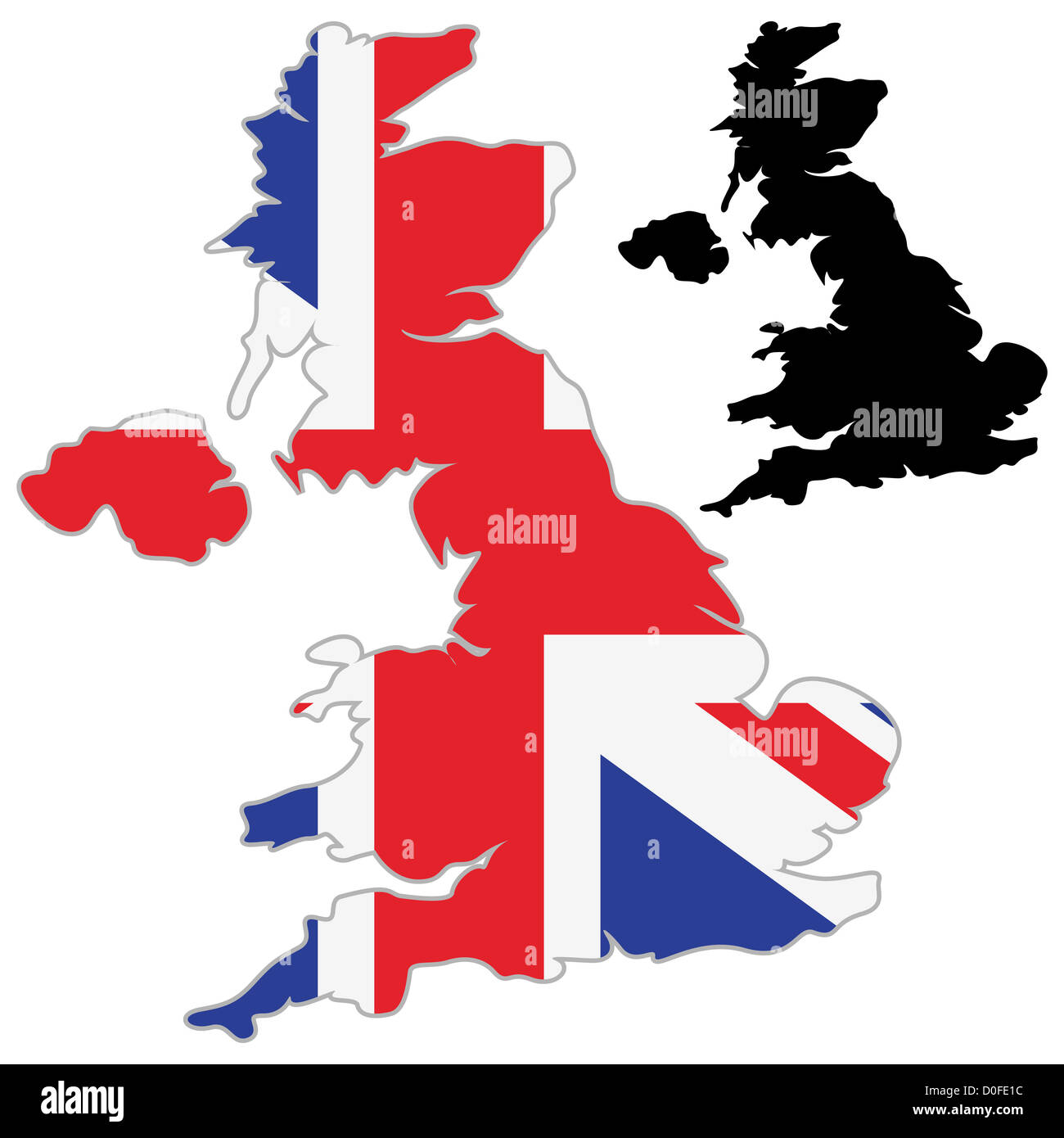 UK map flag on a white background. Vector illustrator Stock Photo - Alamy