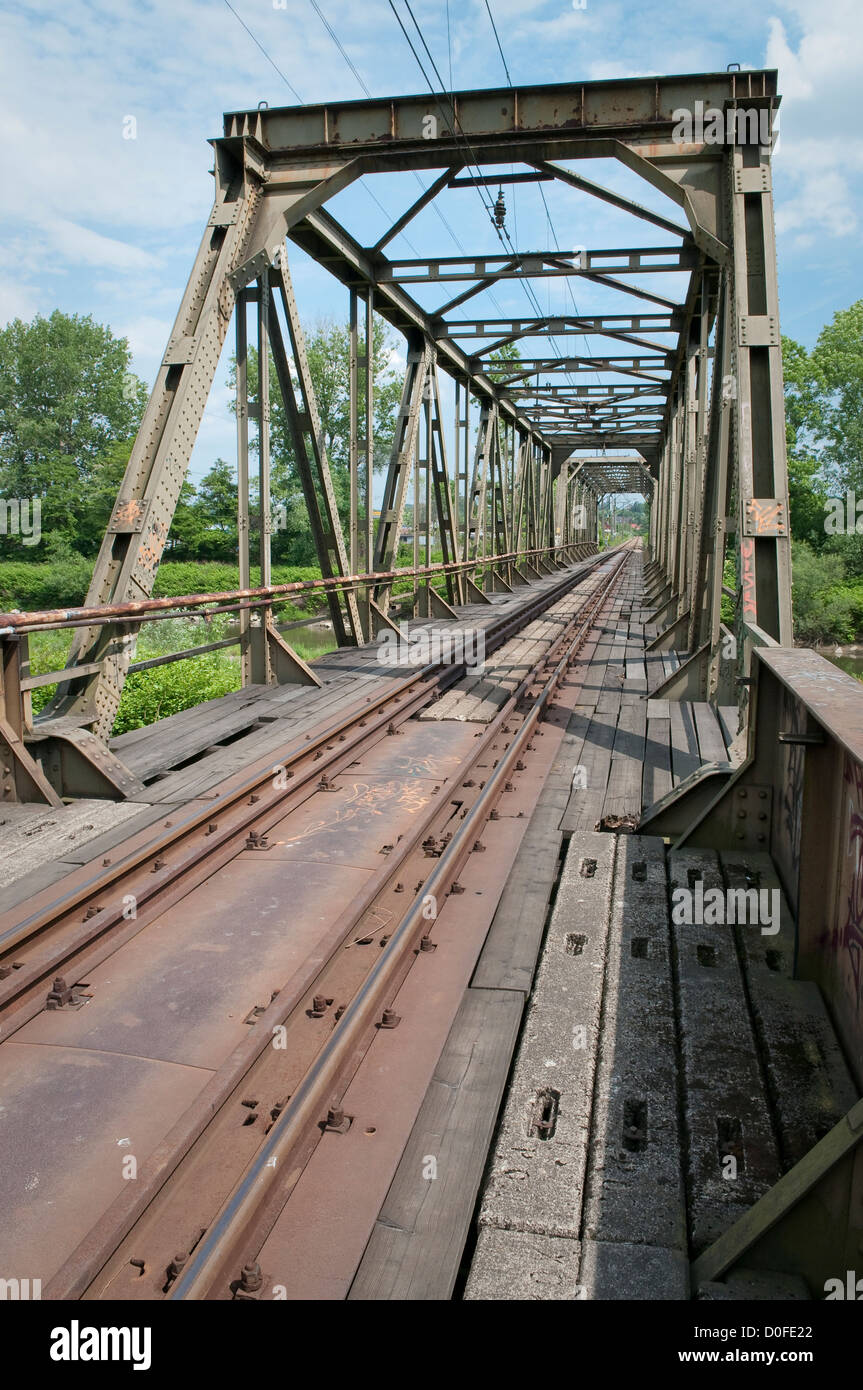 Old railway bridge over river Skawa, Wadowice, Poland Stock Photo - Alamy
