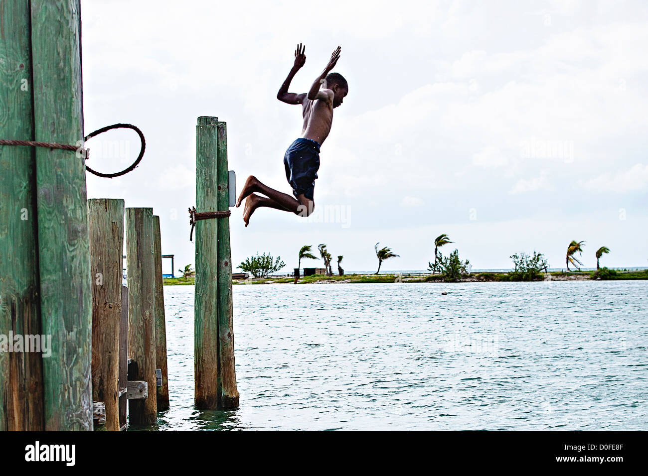 Diving off pier hi-res stock photography and images - Alamy