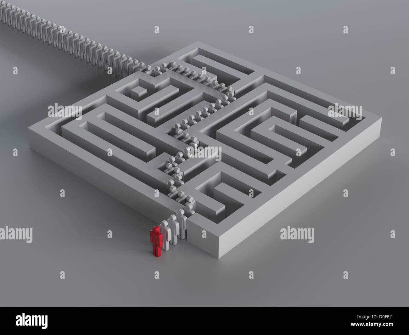 3d render of maze with leadership. Conceptual illustration Stock Photo ...