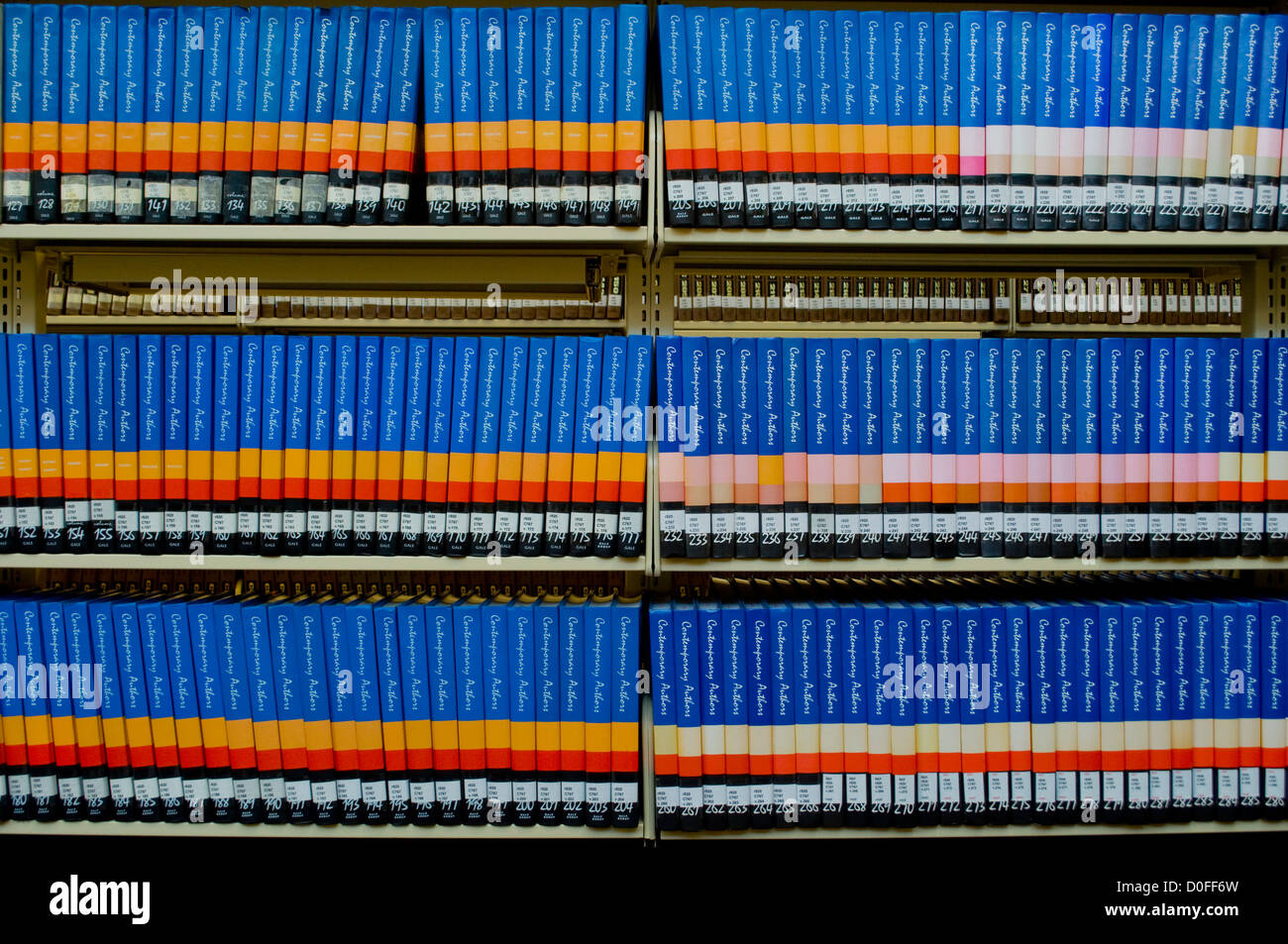 Encyclopedia books on a library shelf, Ontario, Canada Stock Photo - Alamy