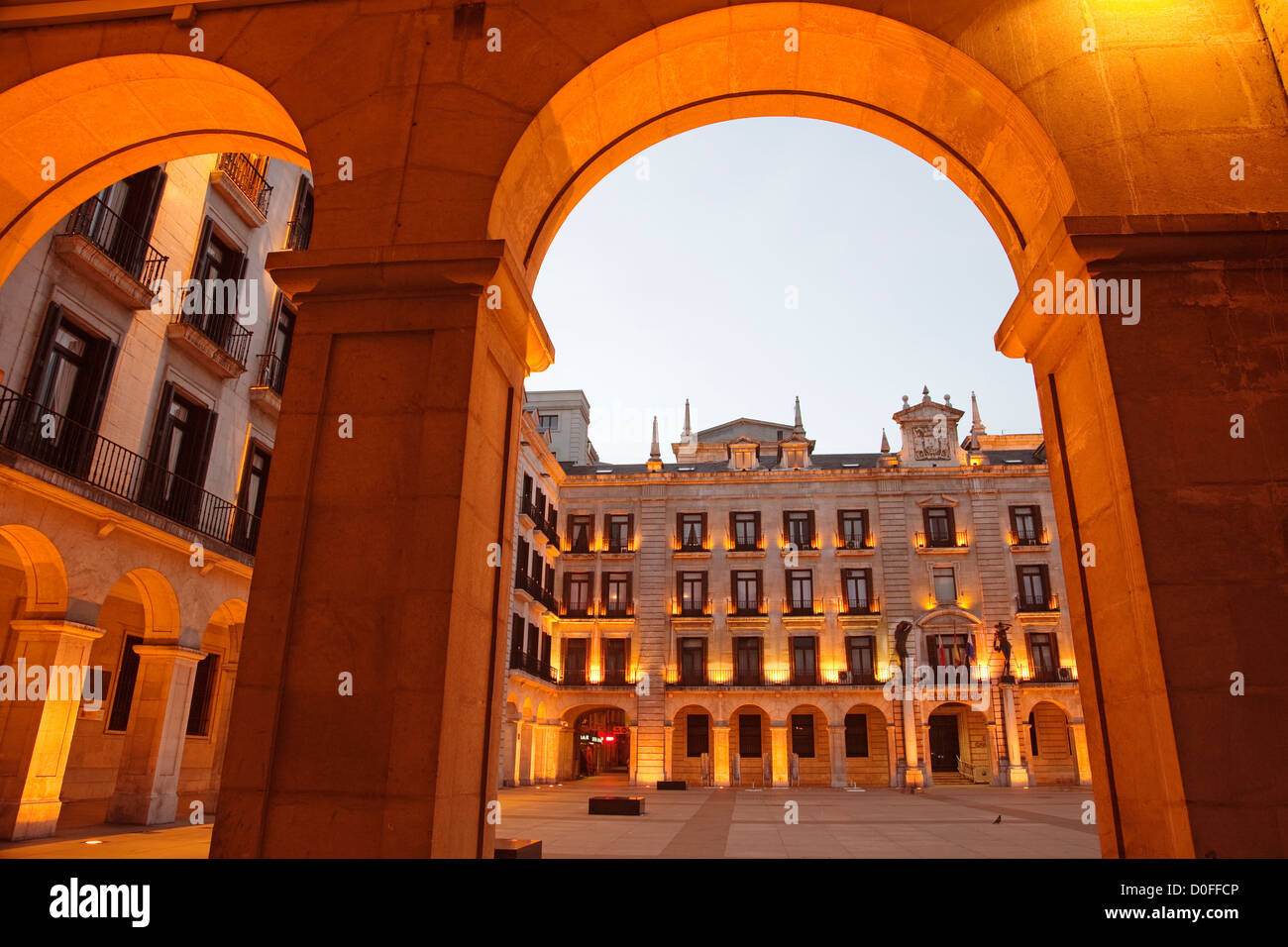 Porticada Square in the historic center of Santander Cantabria Spain ...