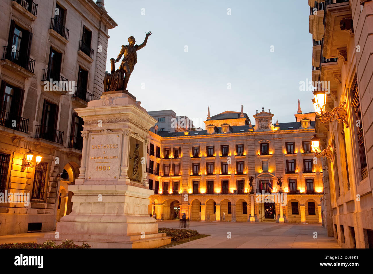 Porticada Square in the historic center of Santander Cantabria Spain ...
