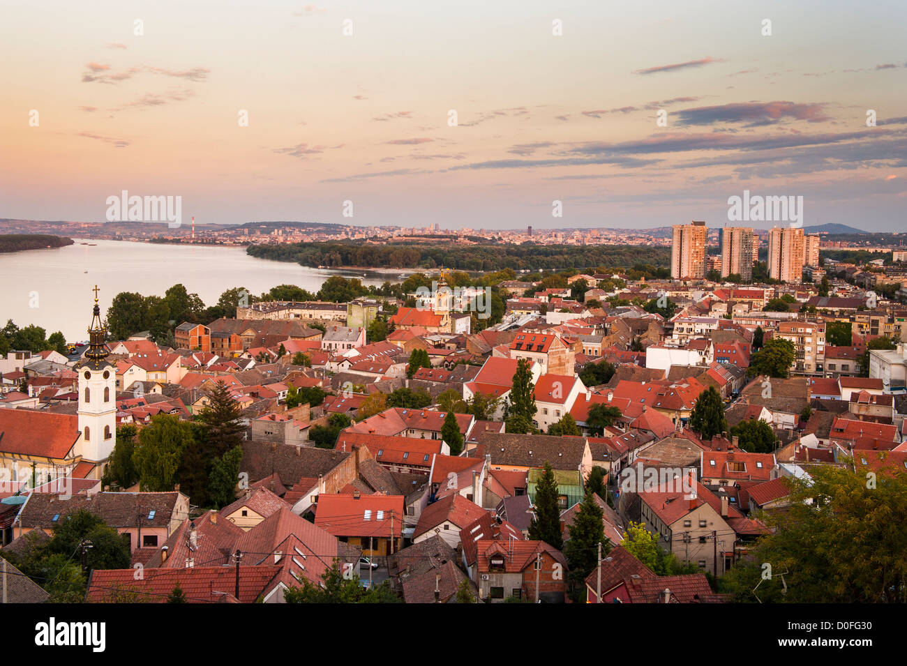 Zemun and Belgrade panorama , Serbia Stock Photo - Alamy
