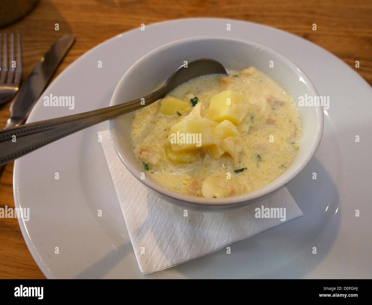 Smoked haddock chowder Stock Photo - Alamy