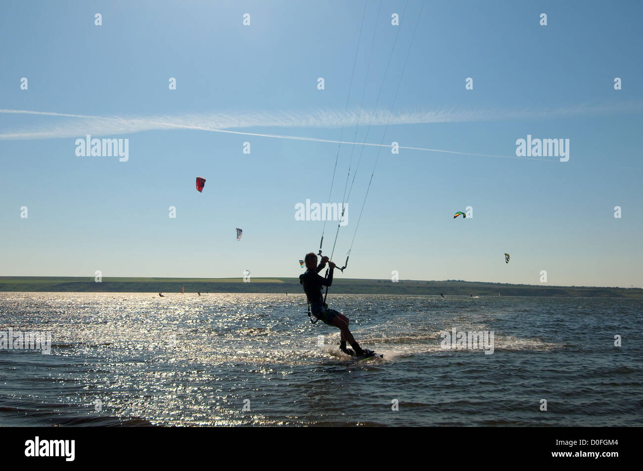 Kite surfer in Black sea, Ukraine Stock Photo - Alamy