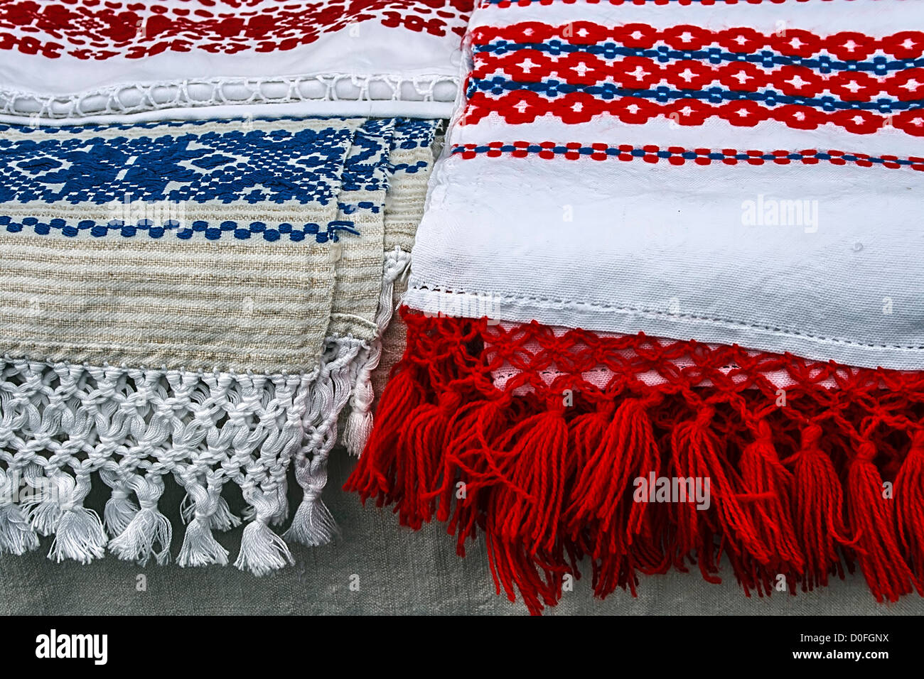 Materials and embroidered Romanian traditional port specific Stock ...