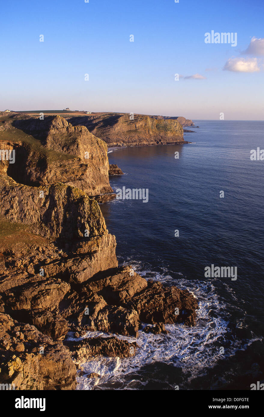 Dramatic cliff scenery near Mewslade Bay Gower Peninsula Swansea County ...
