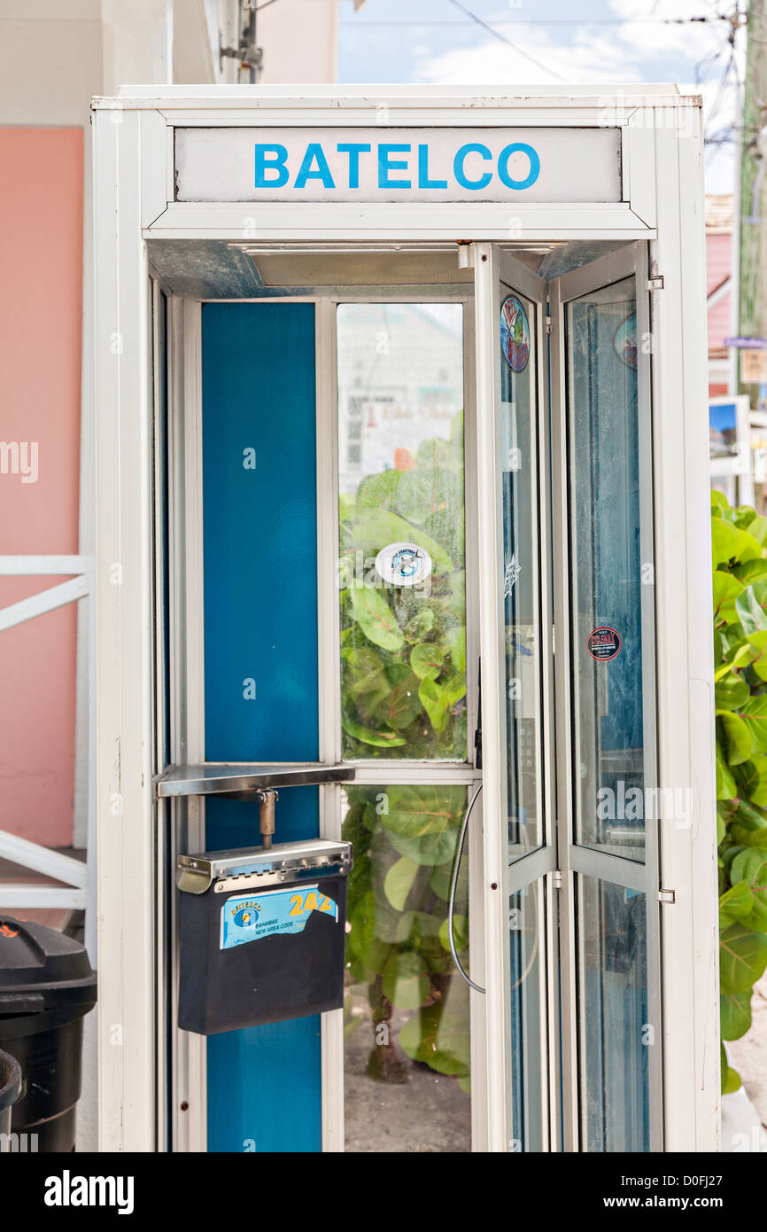 Bahamas telephone BATELCO telephone booth in the tiny village of Hope ...
