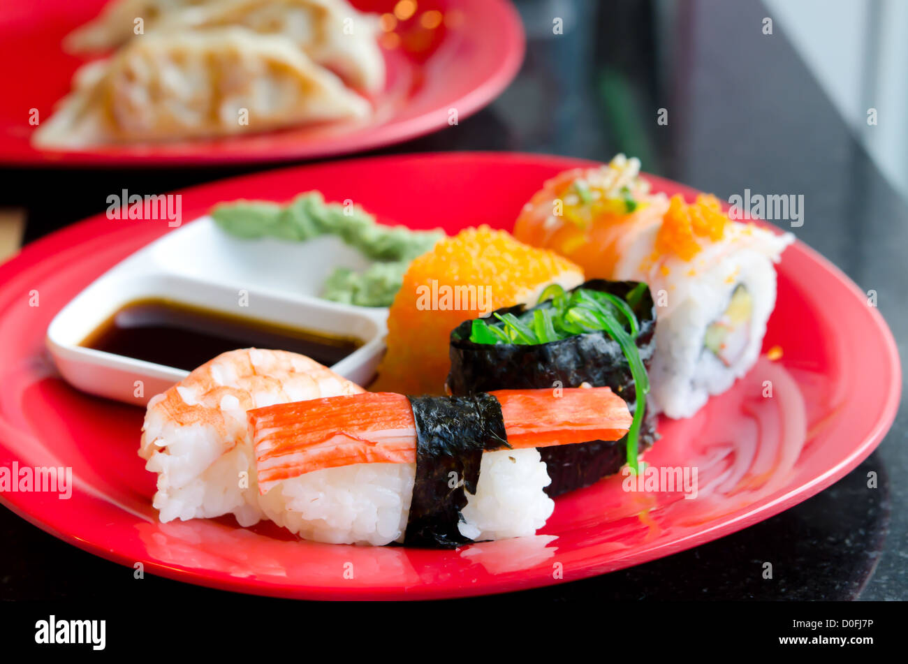 lots of various Japanese sushi , sushi rolls Stock Photo - Alamy