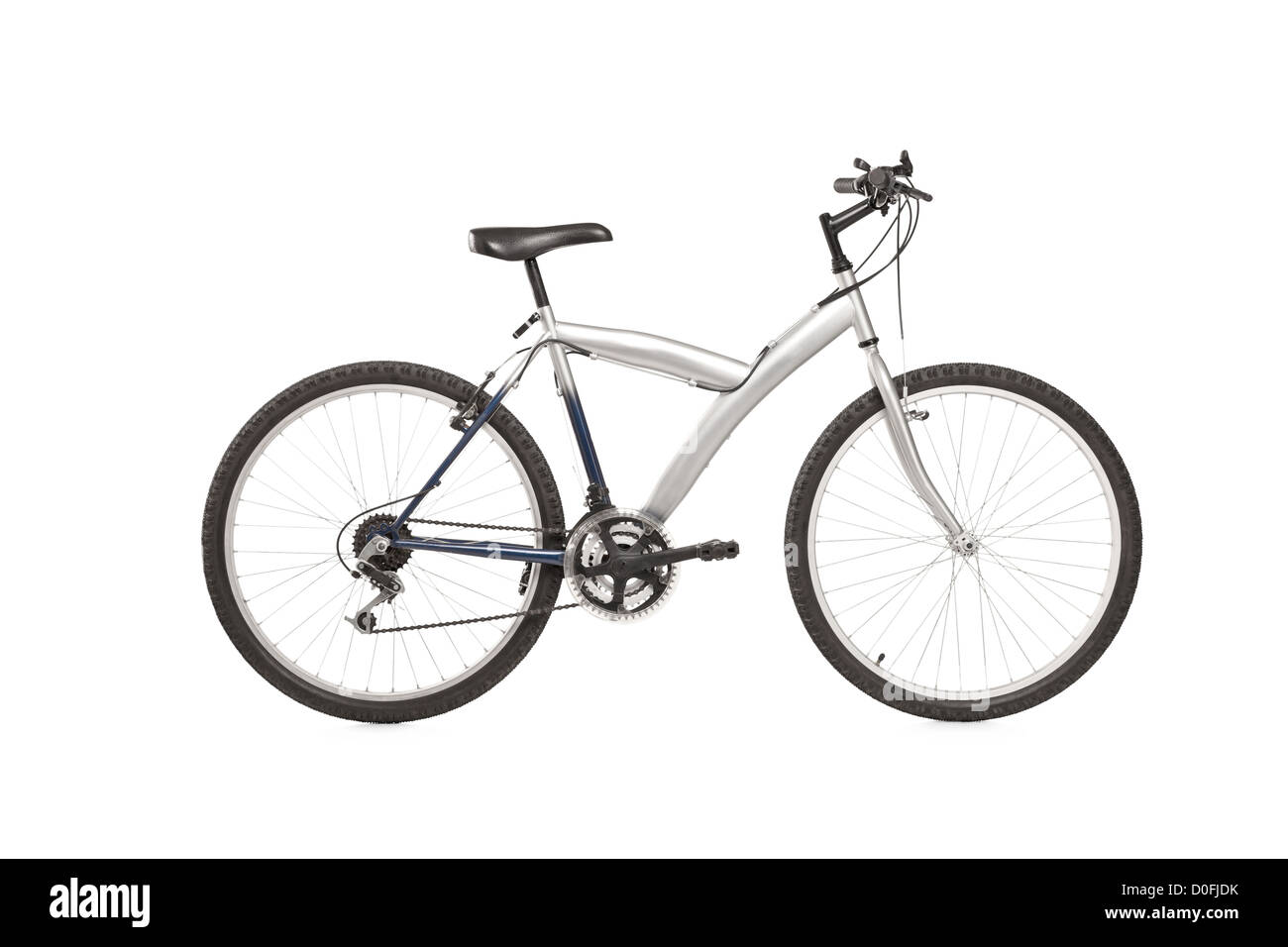 A studio shot of a mountain bike isolated against white background ...