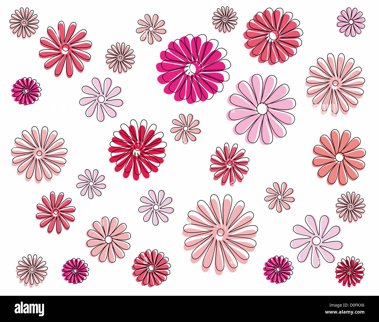 Meadow flowers drawing bloom Cut Out Stock Images & Pictures - Alamy