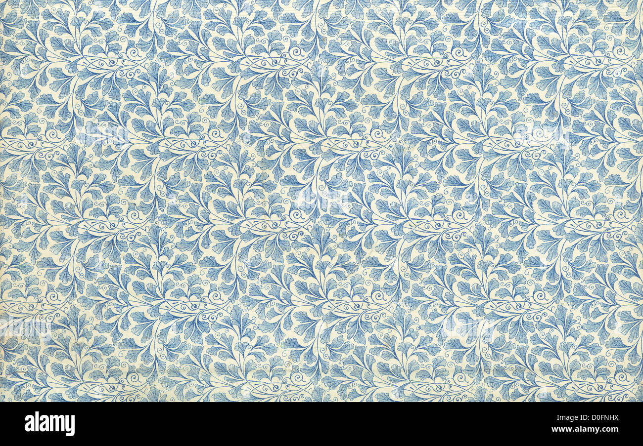 Endpaper leaf floral pattern background, vintage illustration from ...