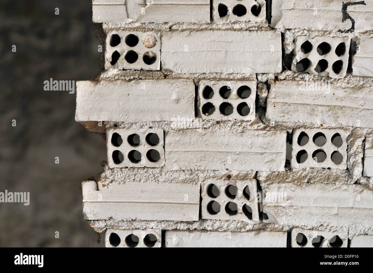 Broken grungy white brick wall background texture Stock Photo - Alamy