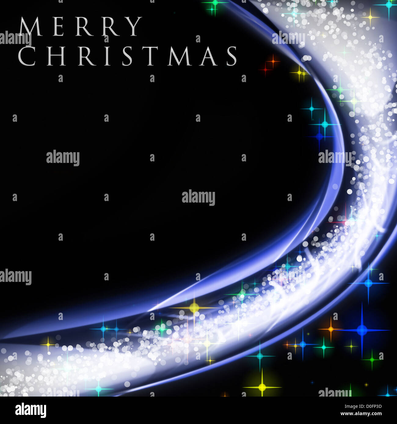 Fantastic Christmas wave design with snowflakes and glowing stars Stock ...