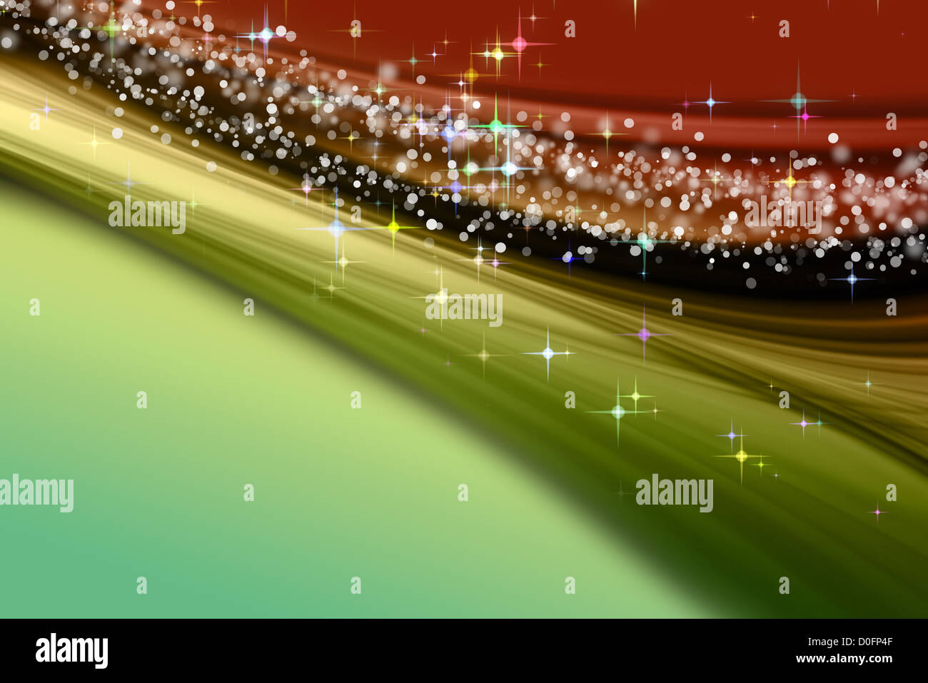 Fantastic Christmas wave design with snowflakes and glowing stars Stock ...