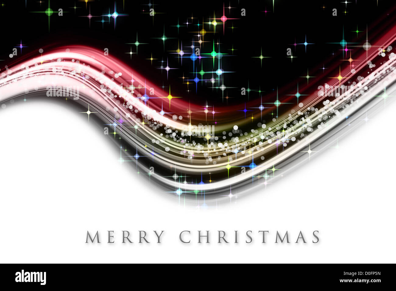 Fantastic Christmas wave design with snowflakes and glowing stars Stock ...