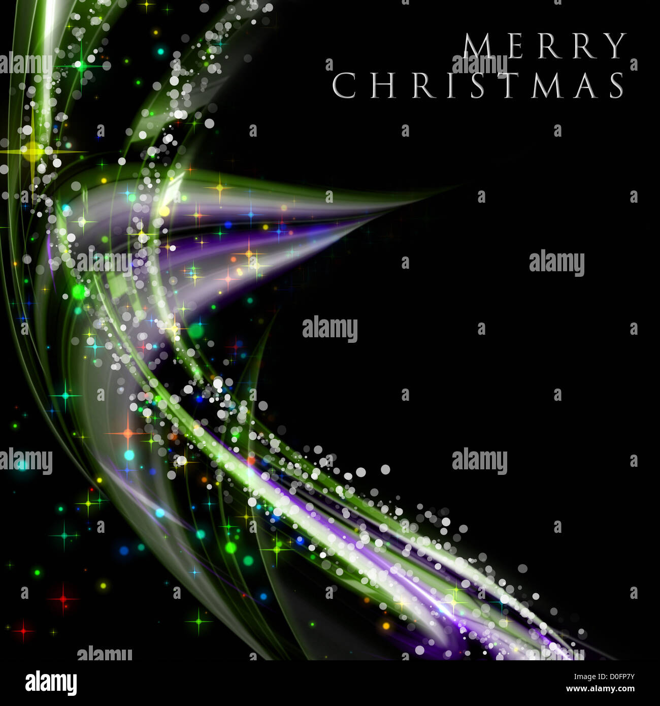 Fantastic Christmas wave design with snowflakes and glowing stars Stock ...