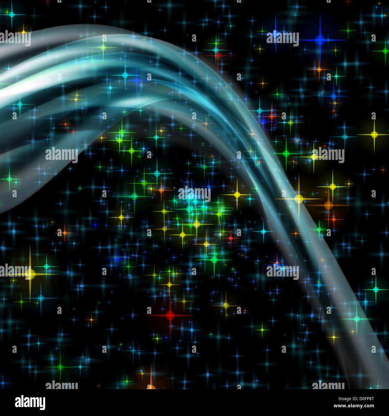 Fantastic Christmas wave design with glowing stars Stock Photo - Alamy