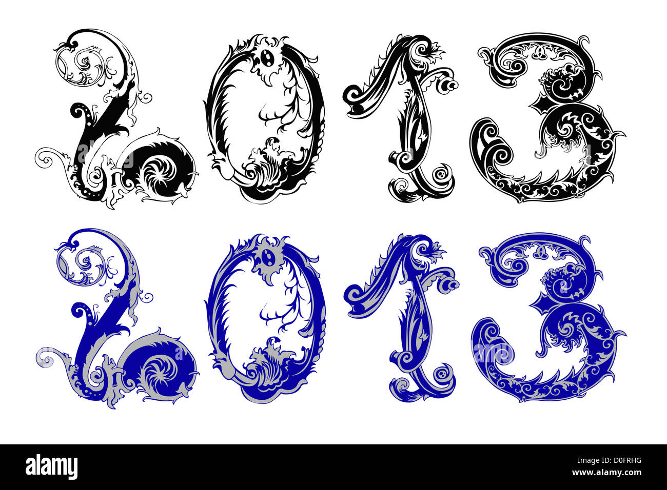 New number drawing hi-res stock photography and images - Alamy