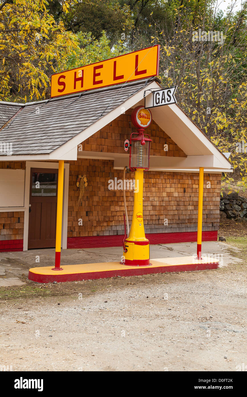Restored old time Shell gasoline station in South Yuba River State Park ...
