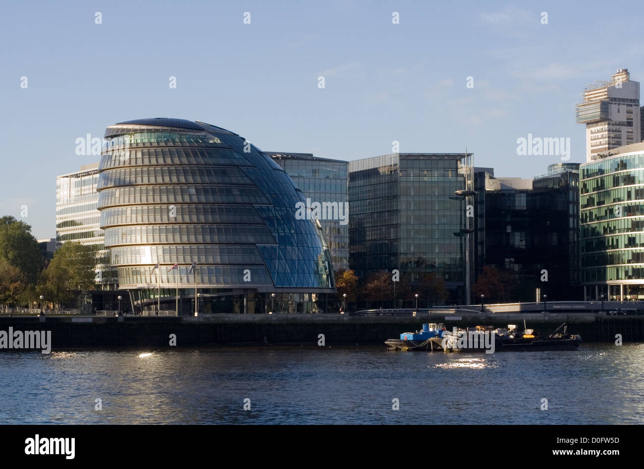 City Hall, London, view from Thames Stock Photo - Alamy