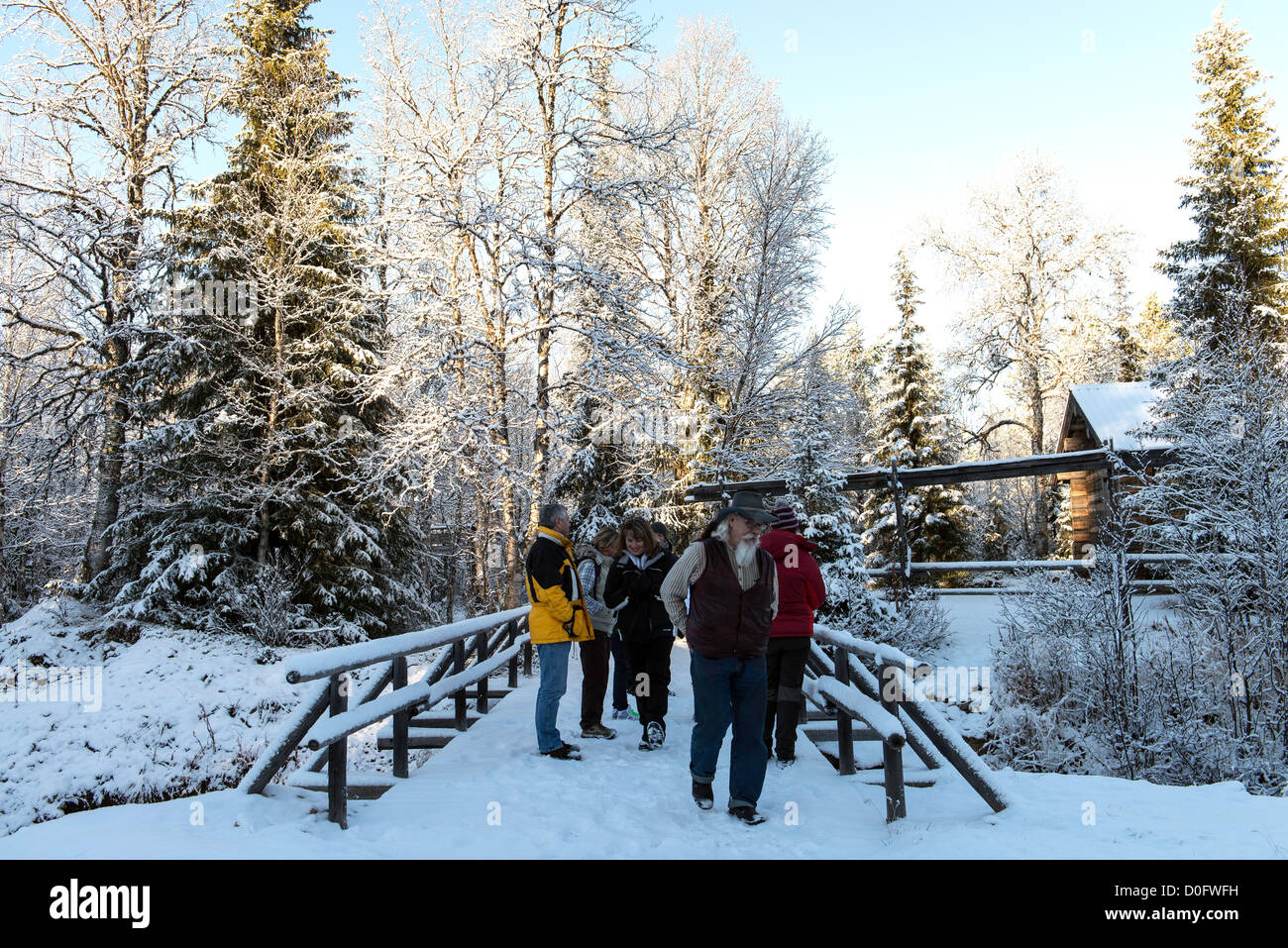 People in the gold panning centre in Tankavaara gold area Inari Lapland ...