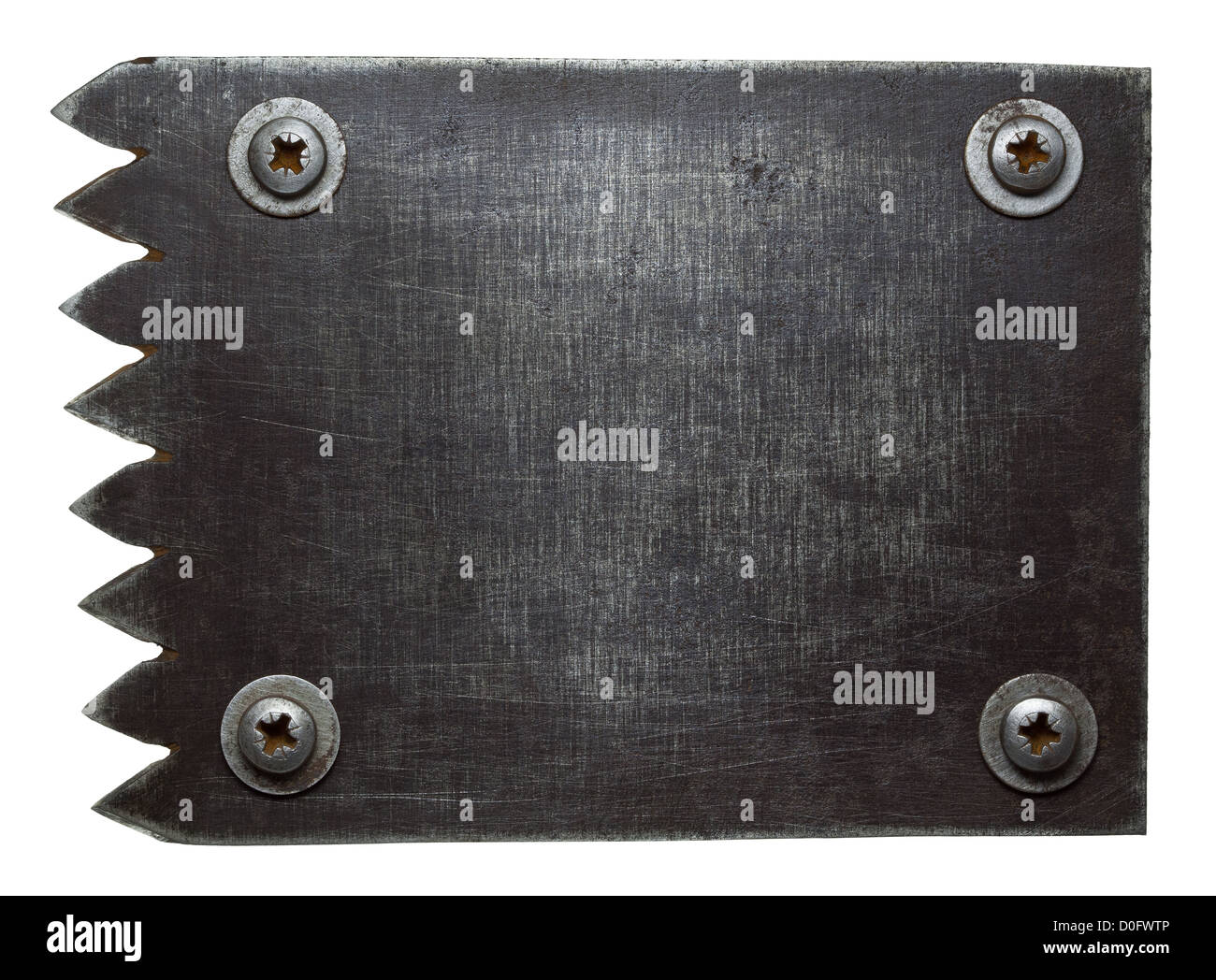 Metal plate texture with screws Stock Photo - Alamy