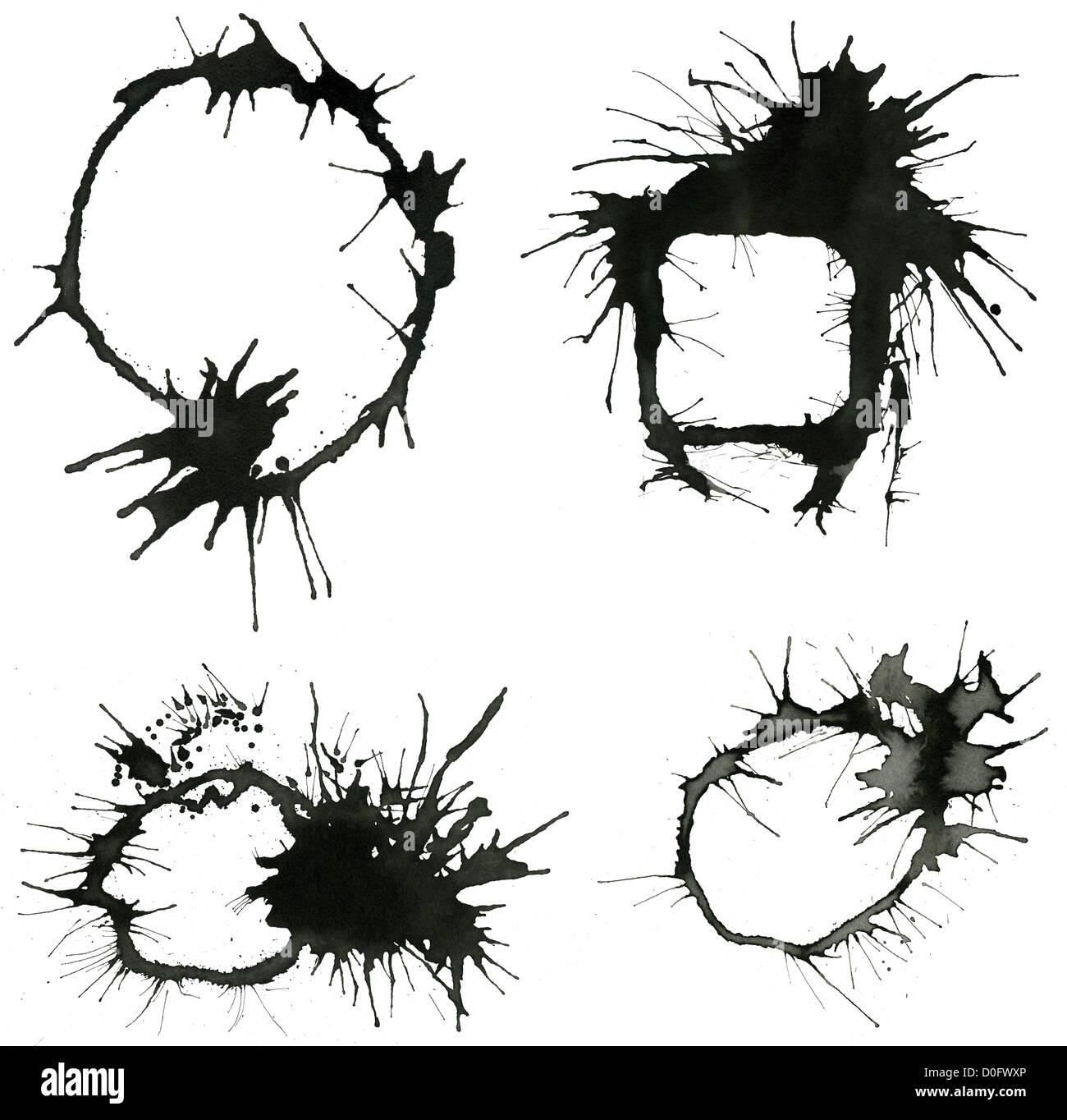 Abstract painted ink design elements. May use as a detailed raster ...