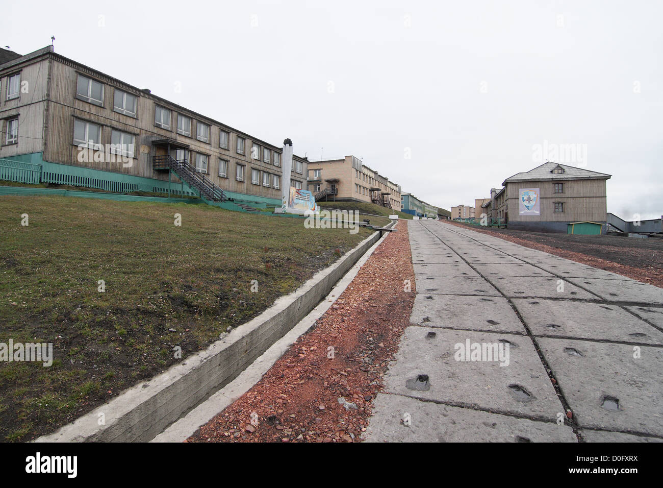 Barentsburg russian settlement svalbard spitsbergen hi-res stock ...