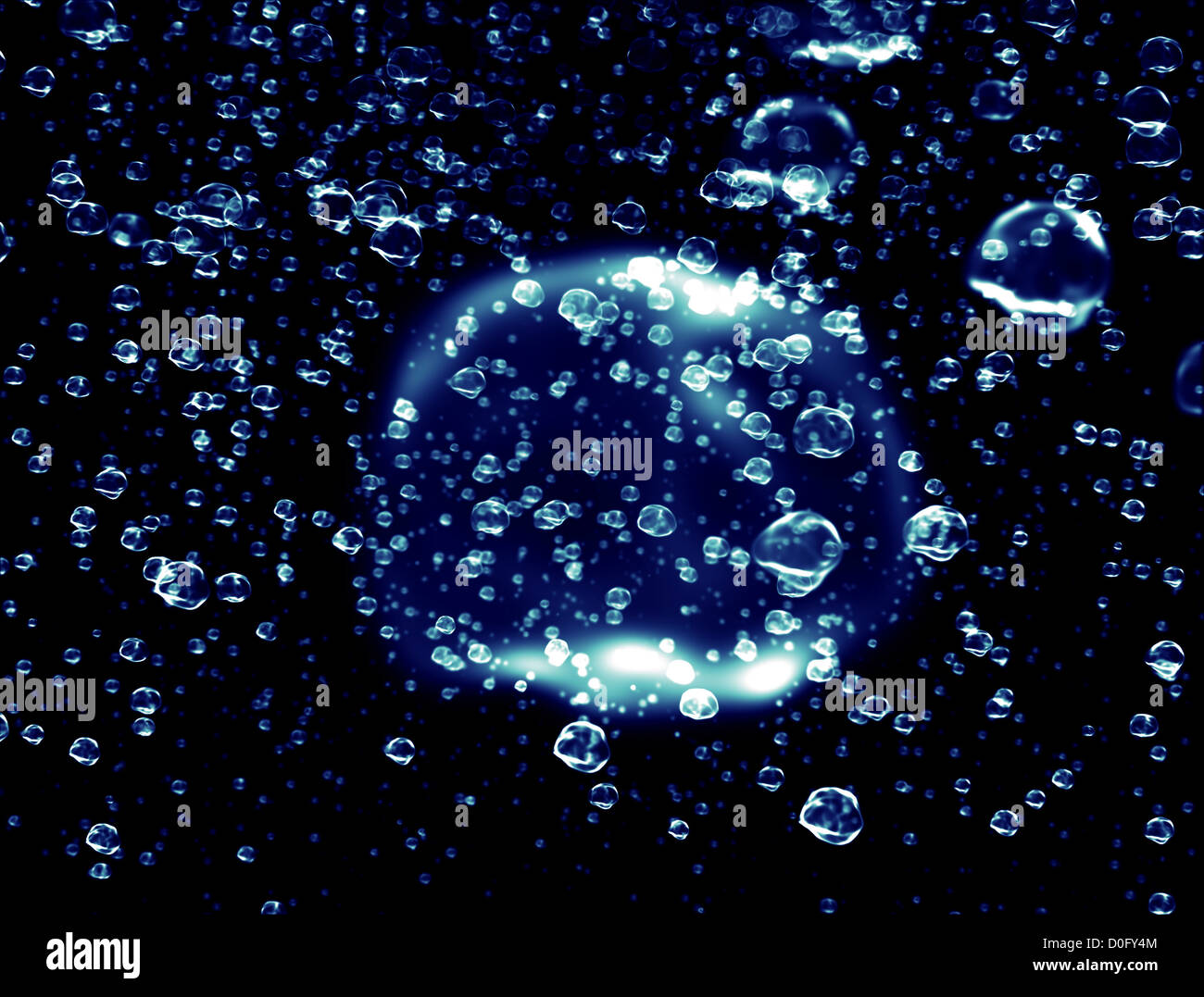 Beautiful Rain High Resolution Macro Waterdrops CG illustration Stock ...