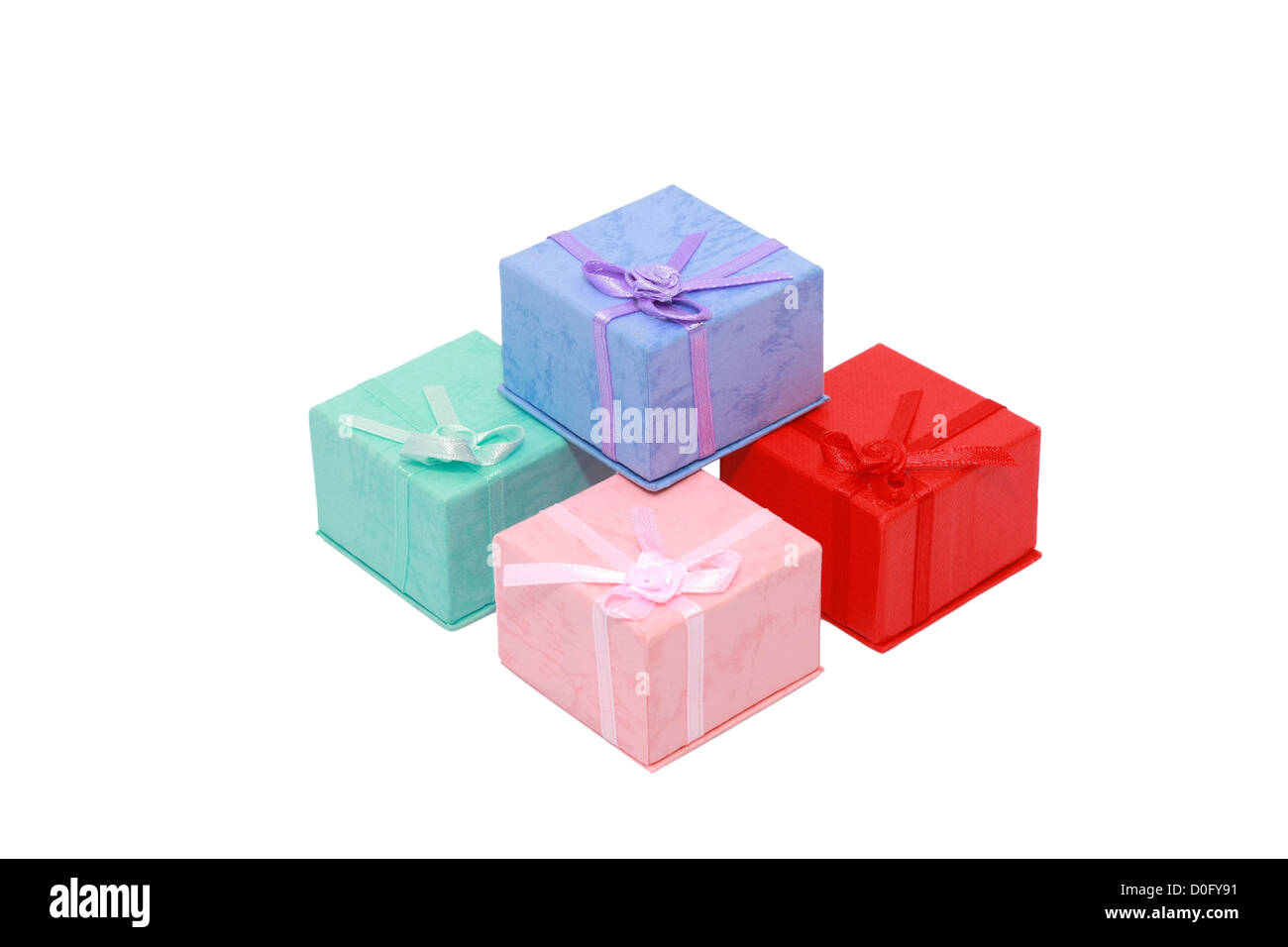 Colorful gift boxes isolated on white background Stock Photo - Alamy