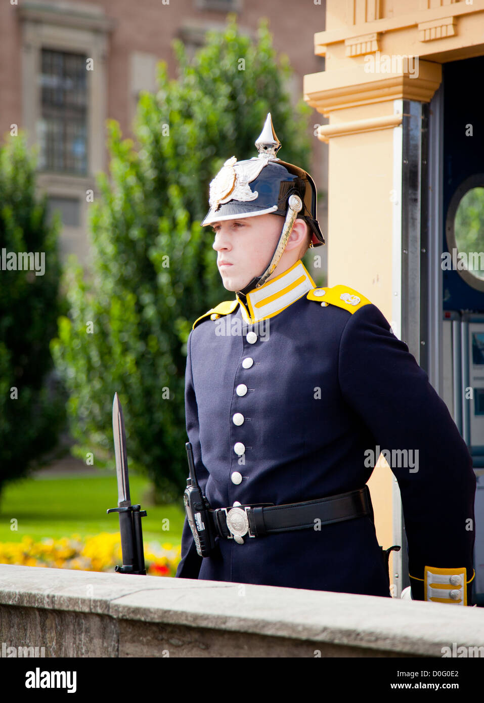 Guard outside the royal castle in Stockholm, Sweden Stock Photo - Alamy
