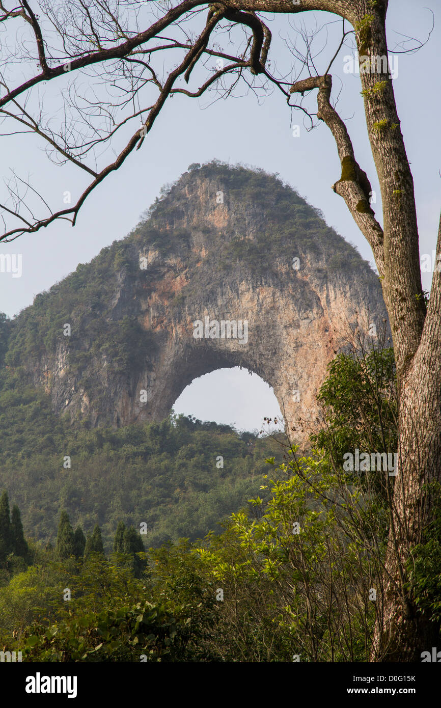 China Guangxi Yangshuo, Moon hill Stock Photo - Alamy