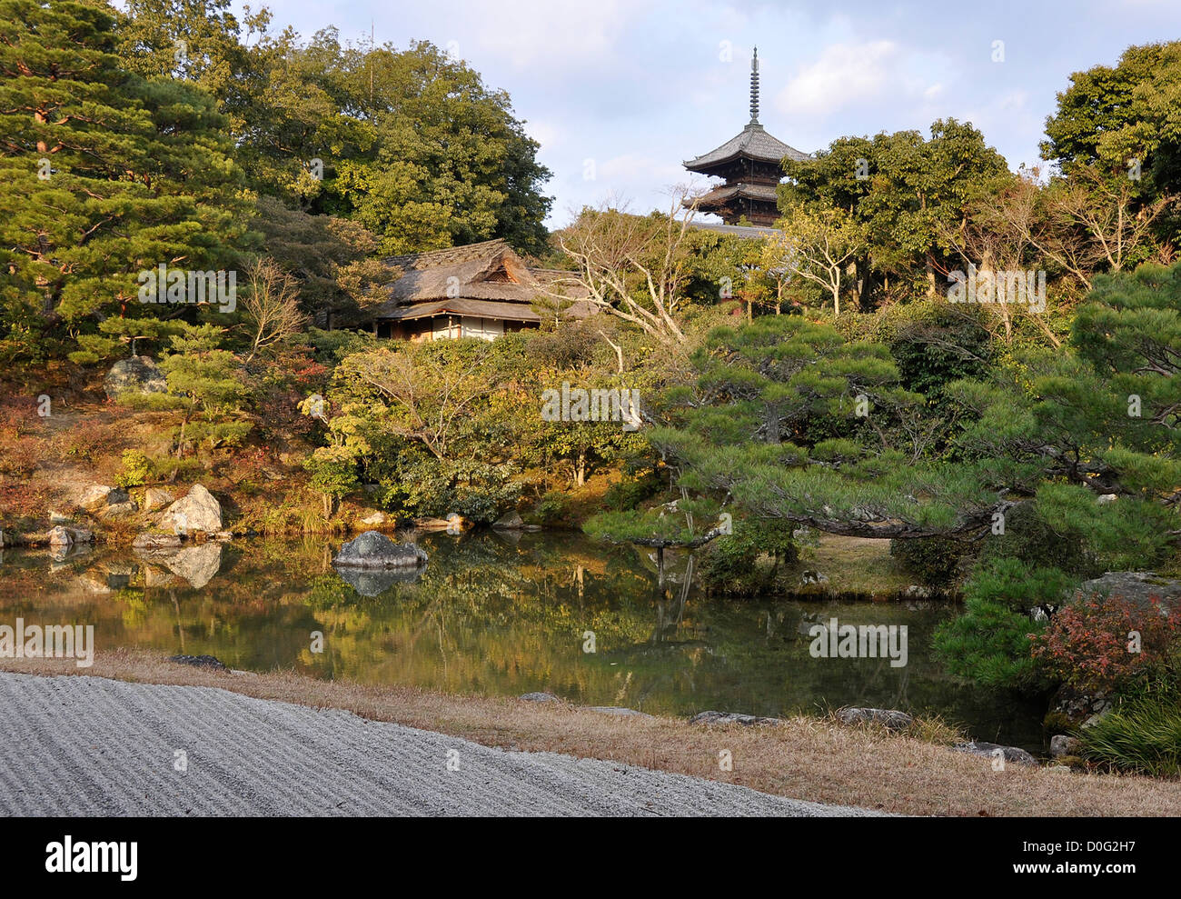 View of the five-story pagoda at Ninna-ji in Kyoto across the garden at ... View of the five-story pagoda at Ninna-ji in Kyoto across the garden at ...