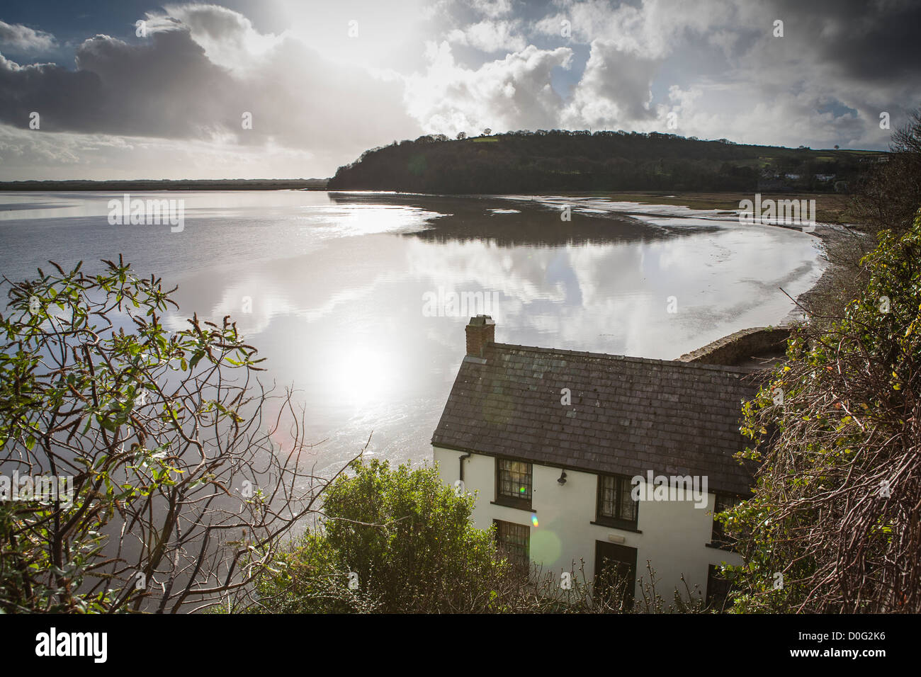 The home of the late welsh poet Dylan Thomas in Laugharne, Wales Stock ...