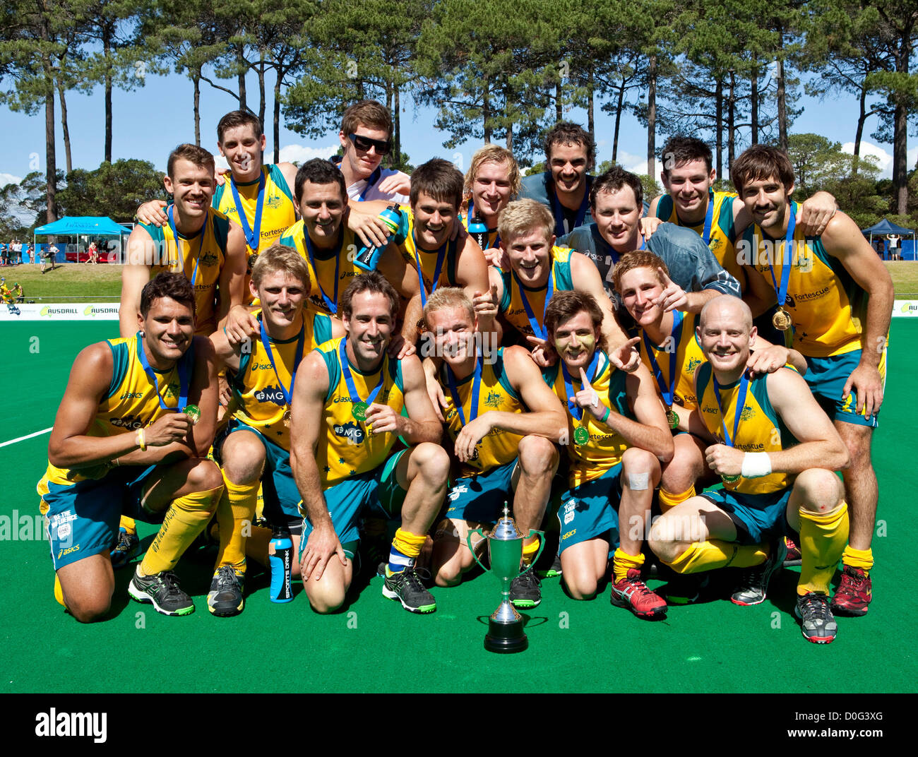 25.11.2012 Perth, Australia. Australian players with the trophy after ...