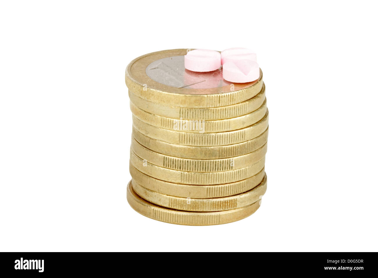 Health care premium: pills and money Stock Photo - Alamy