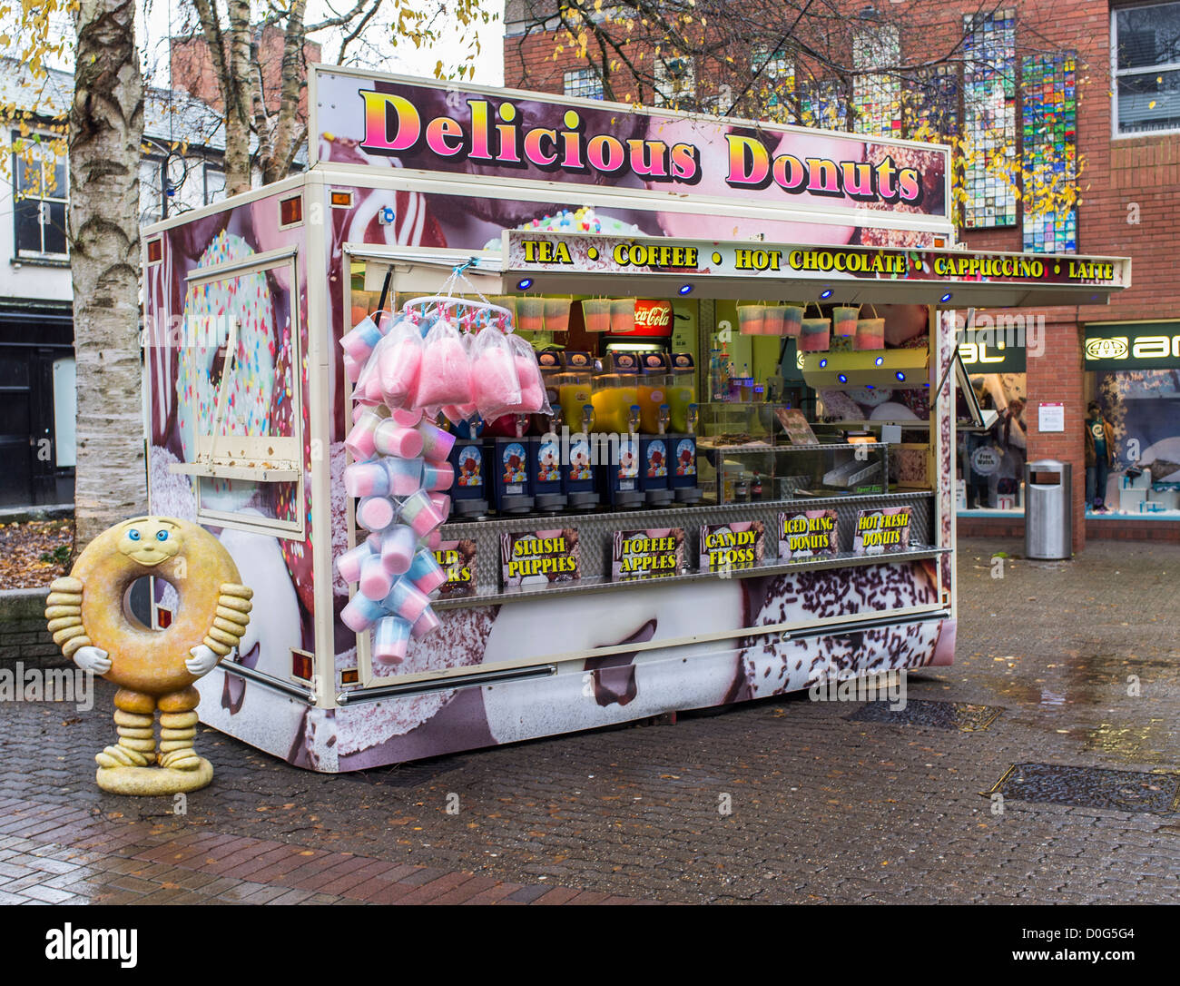 Exeter Devon England. October 22nd 2013. Delicious Donuts street trader ...