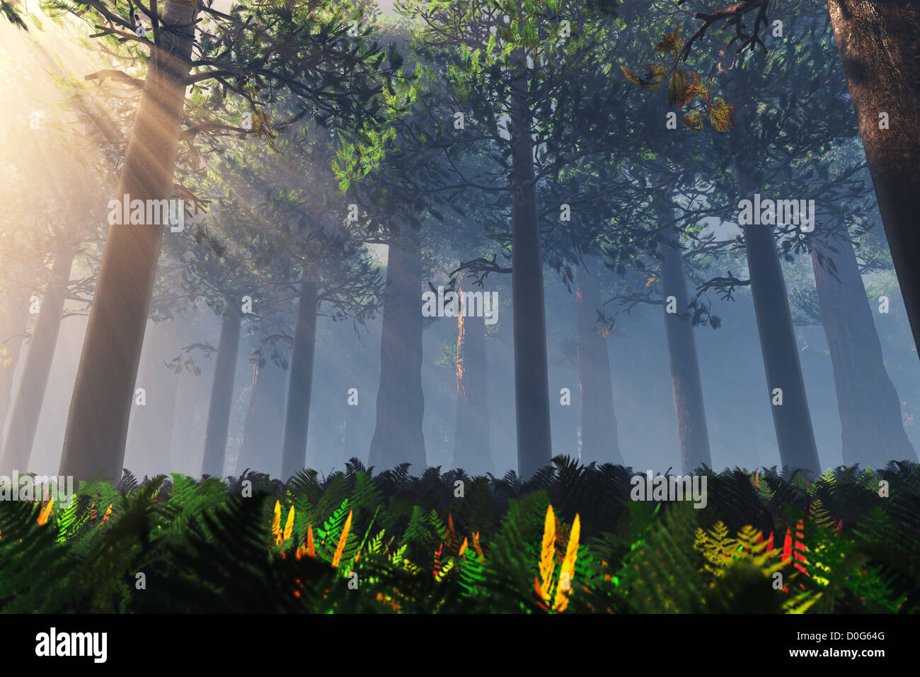 Deep Forest 3D render Stock Photo - Alamy