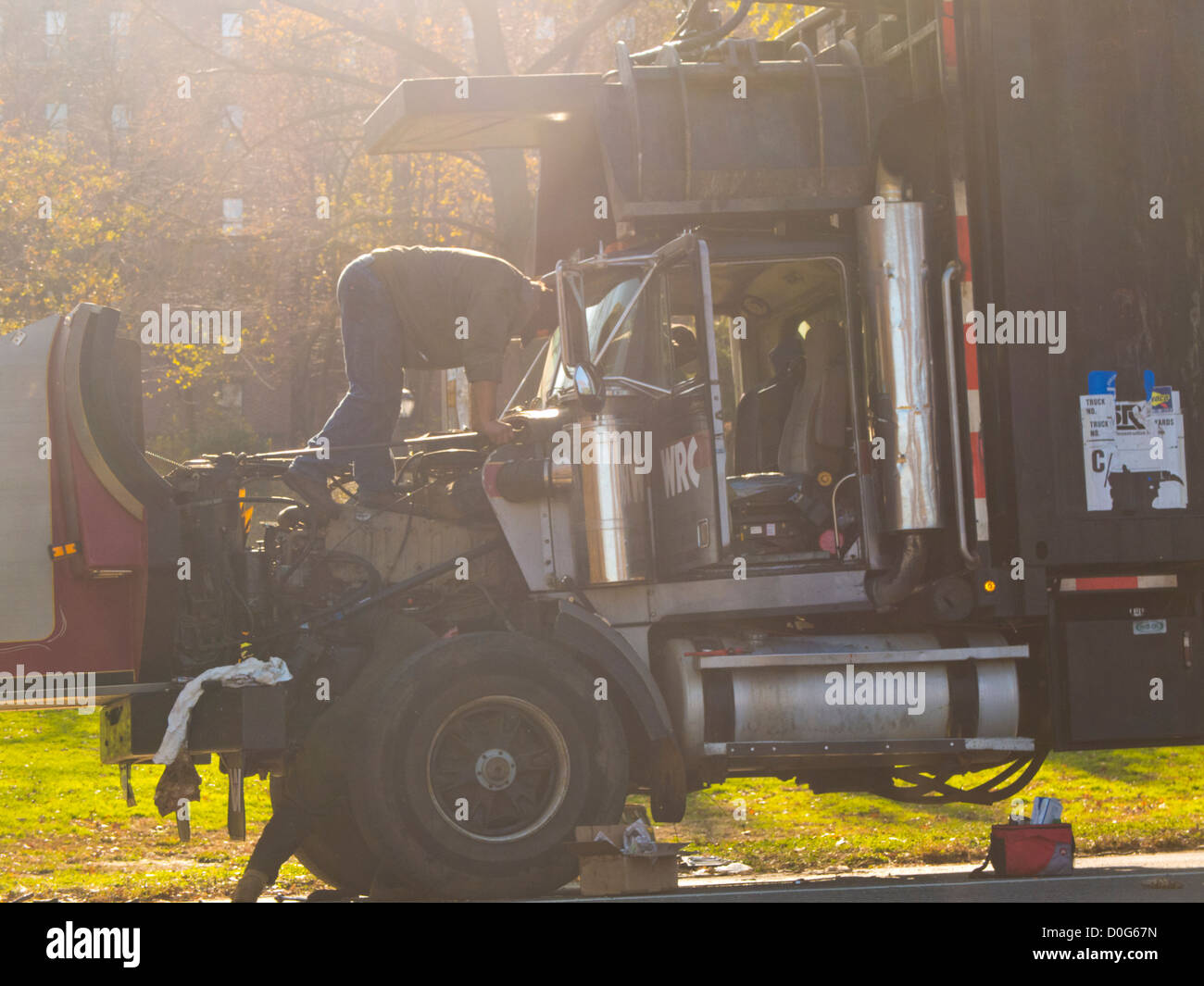 sandy storm disaster relief trucks in prospect park Brooklyn Stock ...