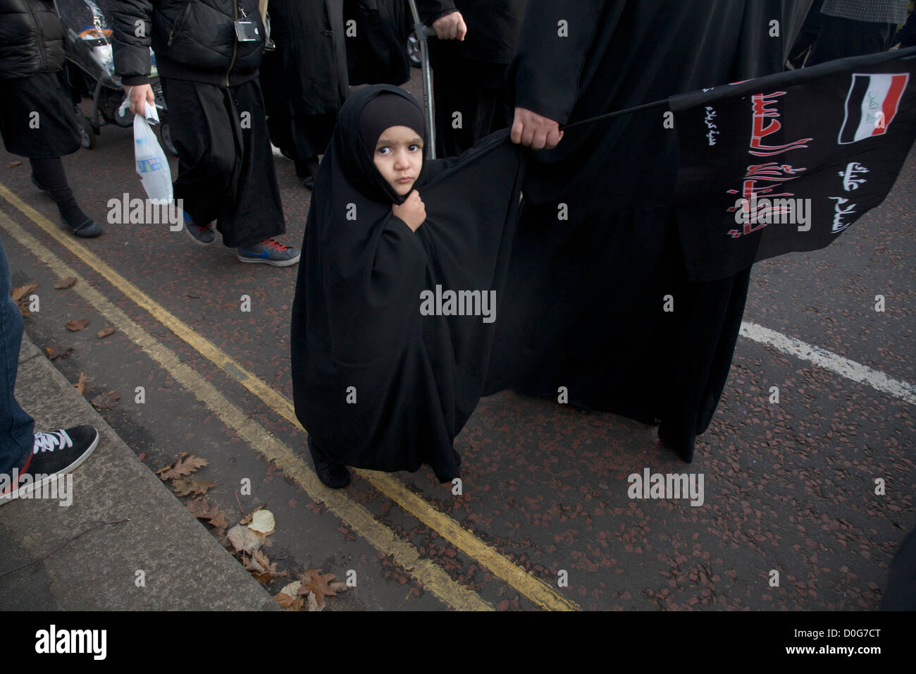 25th November 2012. London UK. Procession of Shia Muslims in central ...