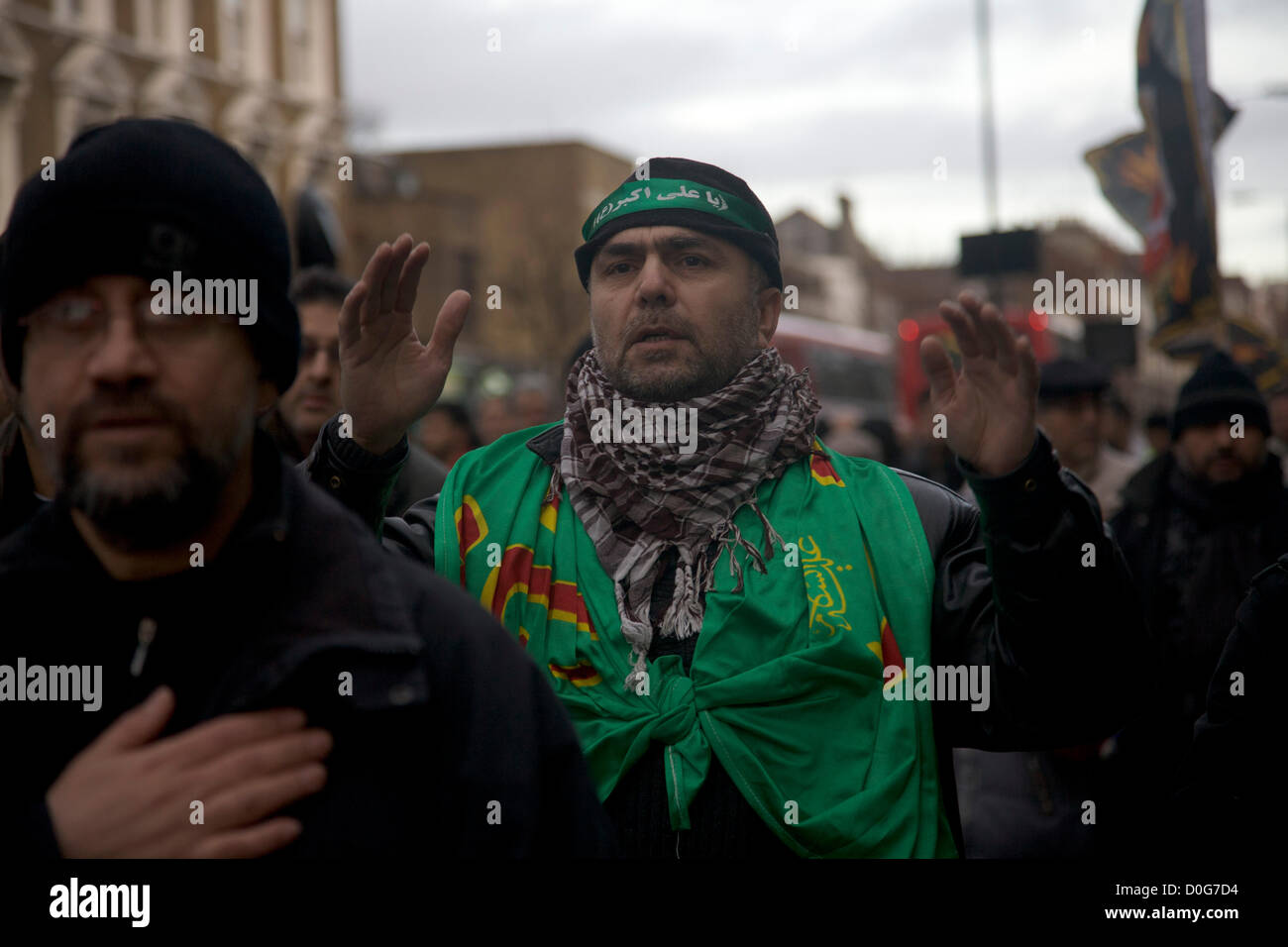 25th November 2012. London UK. Procession of Shia Muslims in central ...