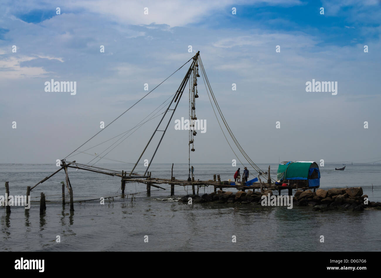 Chinese style fishing nets in Cochin Kerala India Stock Photo - Alamy