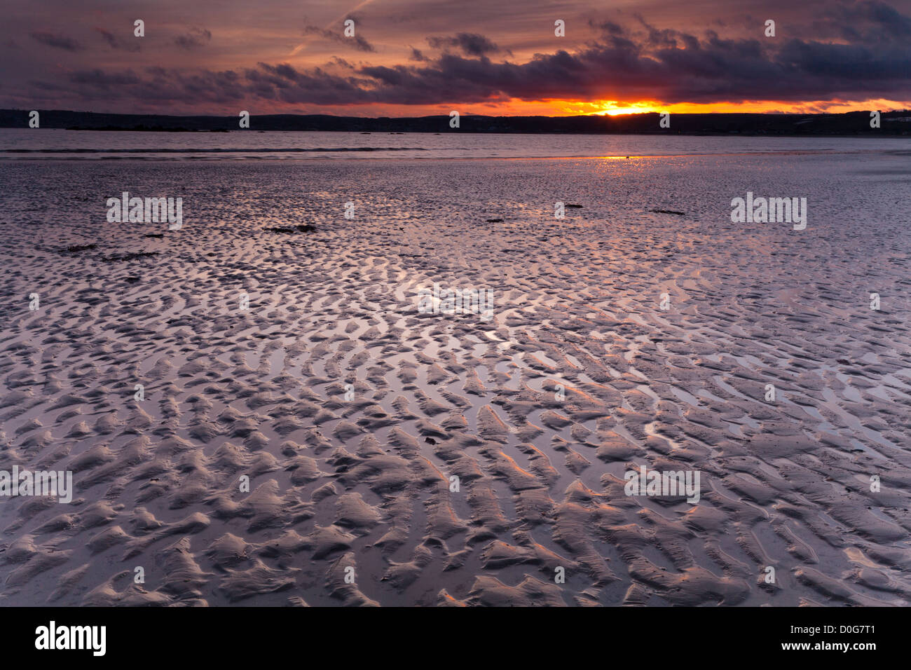 Marazion beach in Cornwall, England at sunset Stock Photo - Alamy
