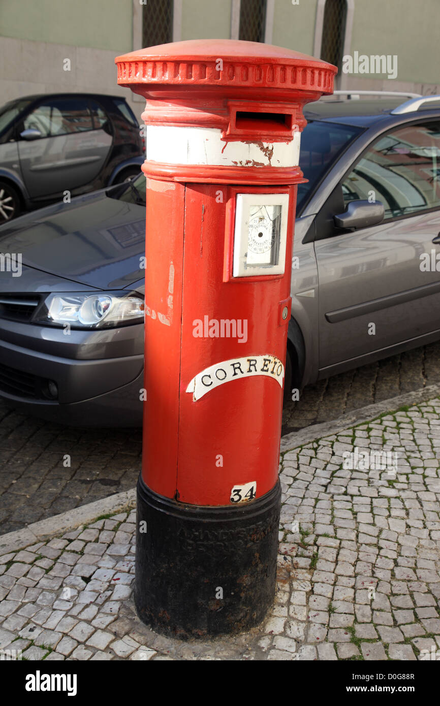 Pillar box, Lisbon, Portugal Stock Photo - Alamy