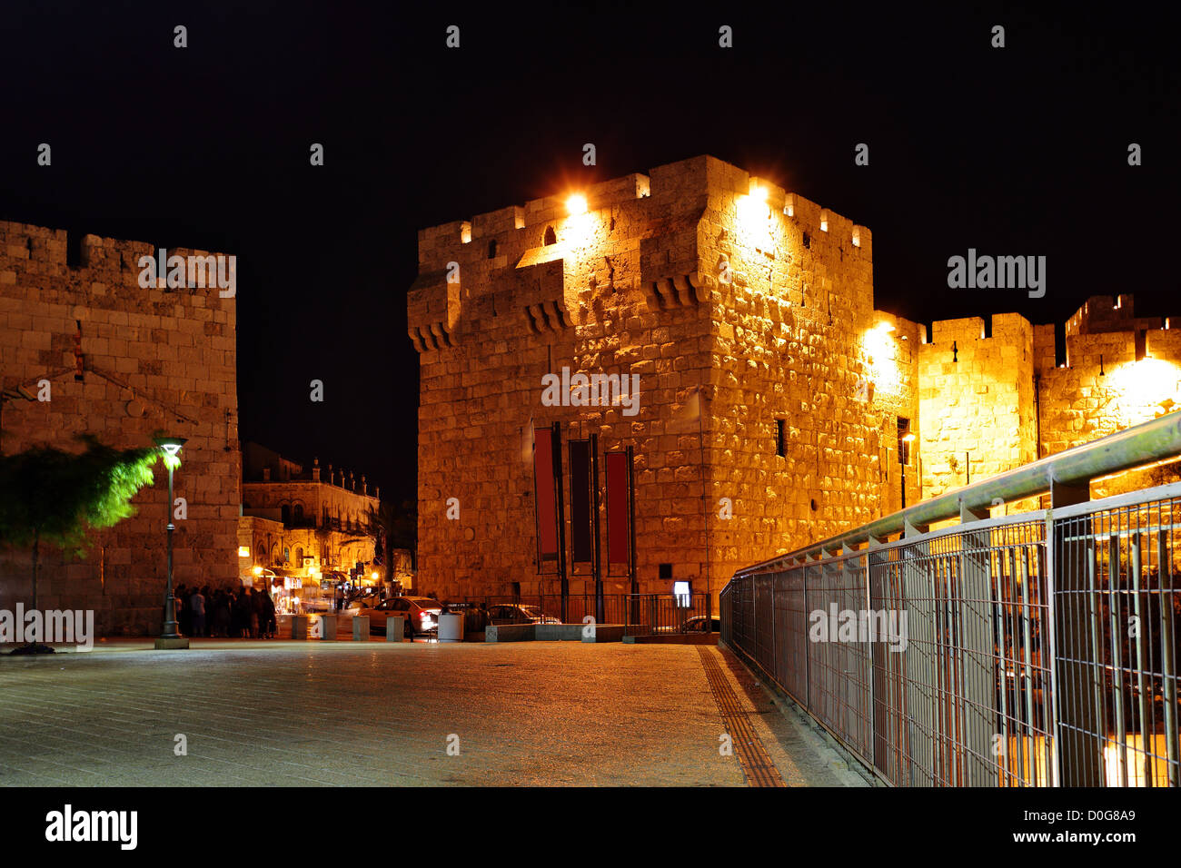 Yafo gate at night. Old city, Jerusalem, Israel Stock Photo - Alamy