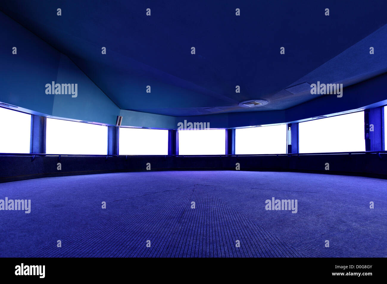 Interior with blank white screens, put your own images here Stock Photo ...